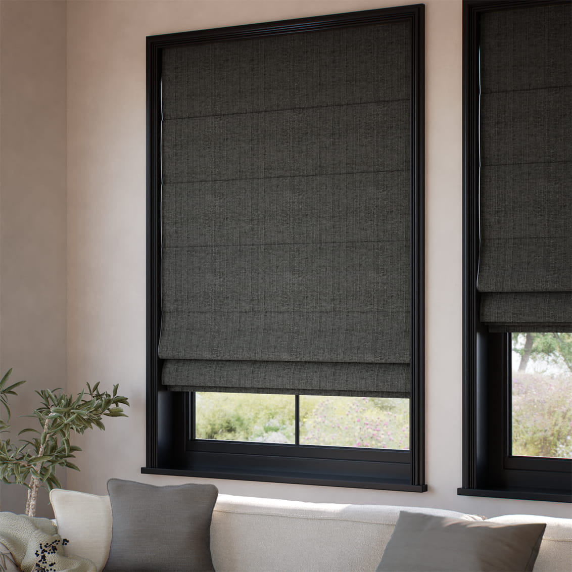 Rydal Graphite Roman Blind