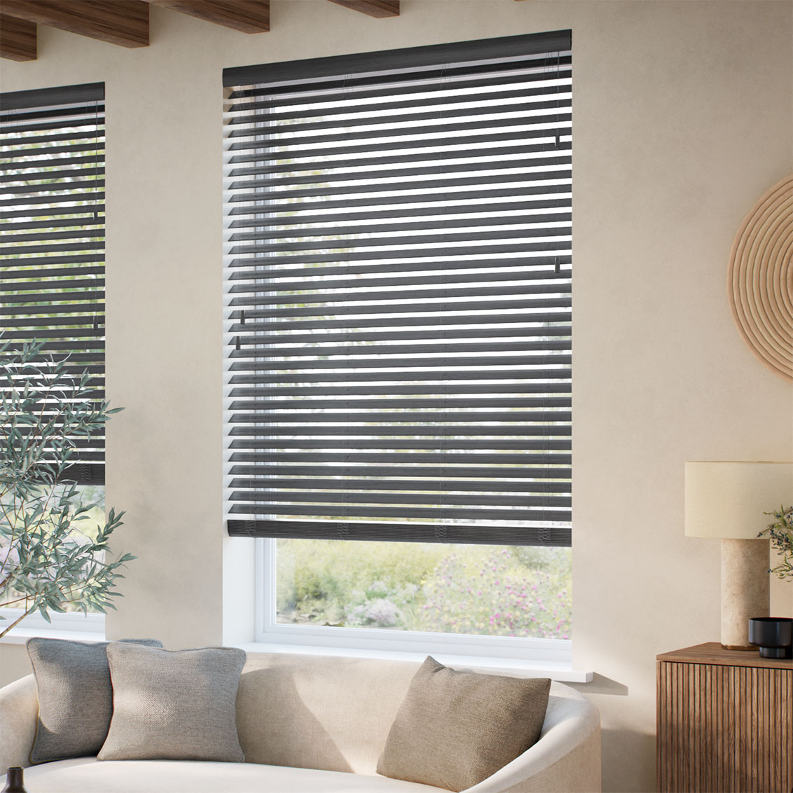 Shadow Grey Wooden Blind - 50mm Slat