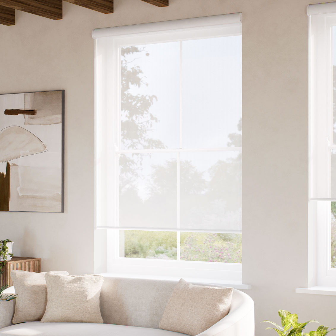 Soft Raise Atlas Cloud White Roller Blind