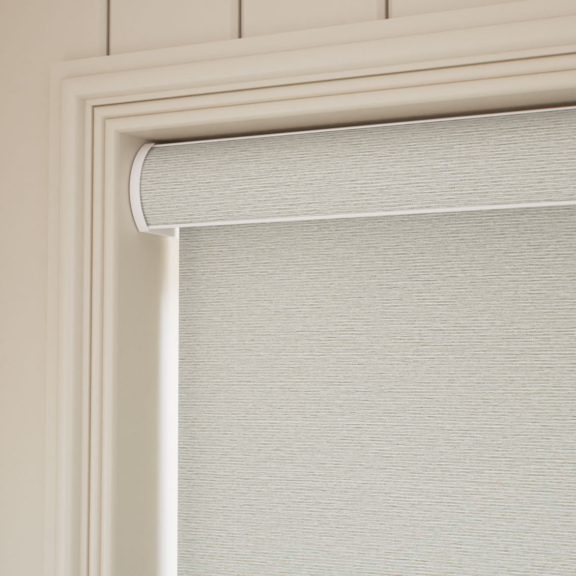 Soft Raise Caress Blackout Natural Roller Blind