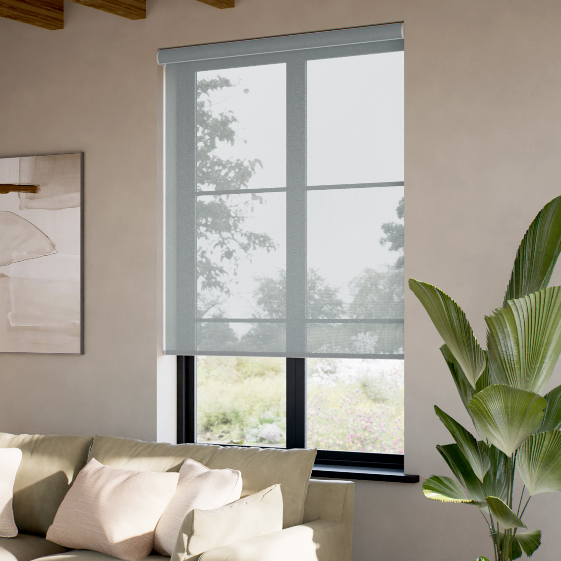 Soft Raise Oculus Modern Grey Roller Blind