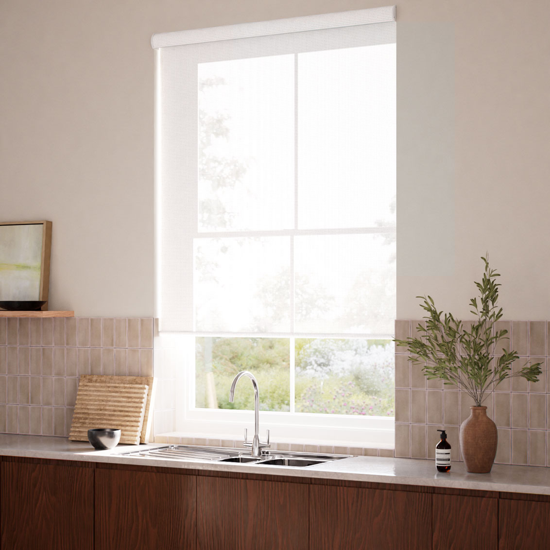 Soft Raise Oculus Pure White Roller Blind