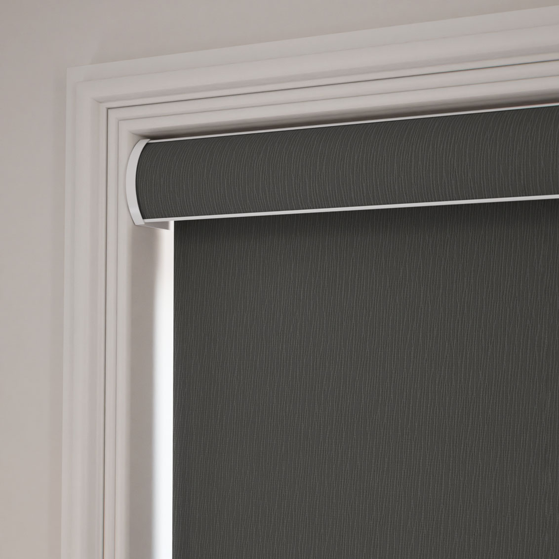 Soft Raise Static Blackout Slate Grey Roller Blind
