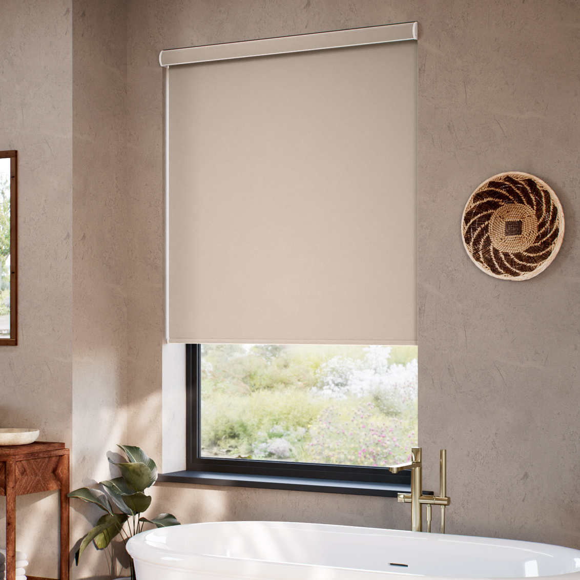 Soft Raise Titan Blackout Sandstone Roller Blind