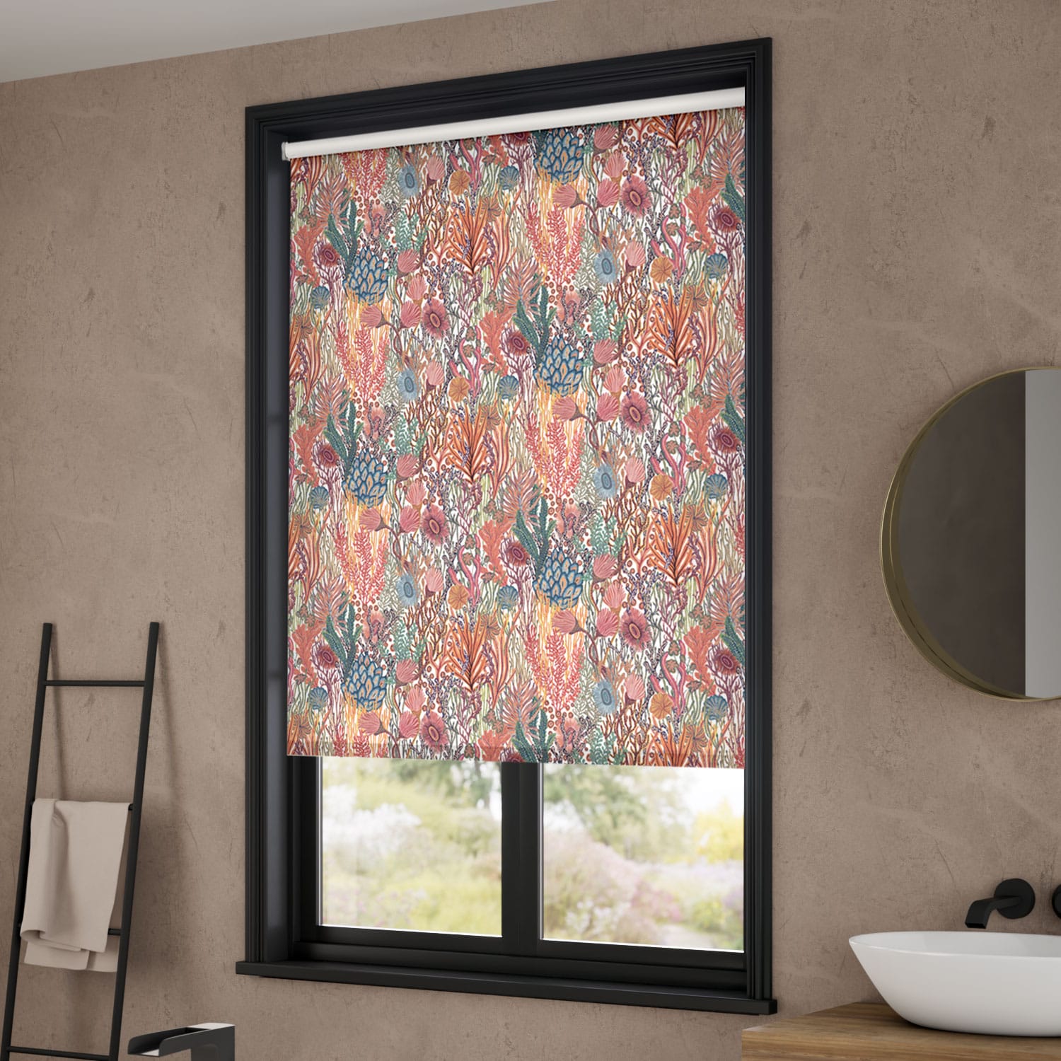 Splash Blackout Anemone Reef Roller Blind