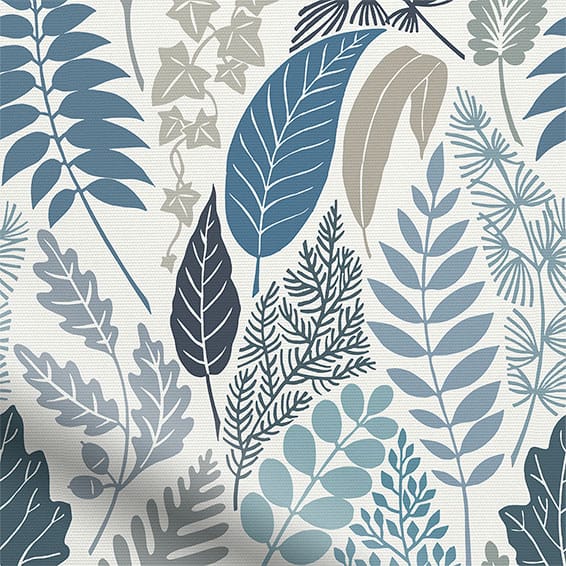 Splash Blackout Scandi Ferns Linen Winter Roller Blind
