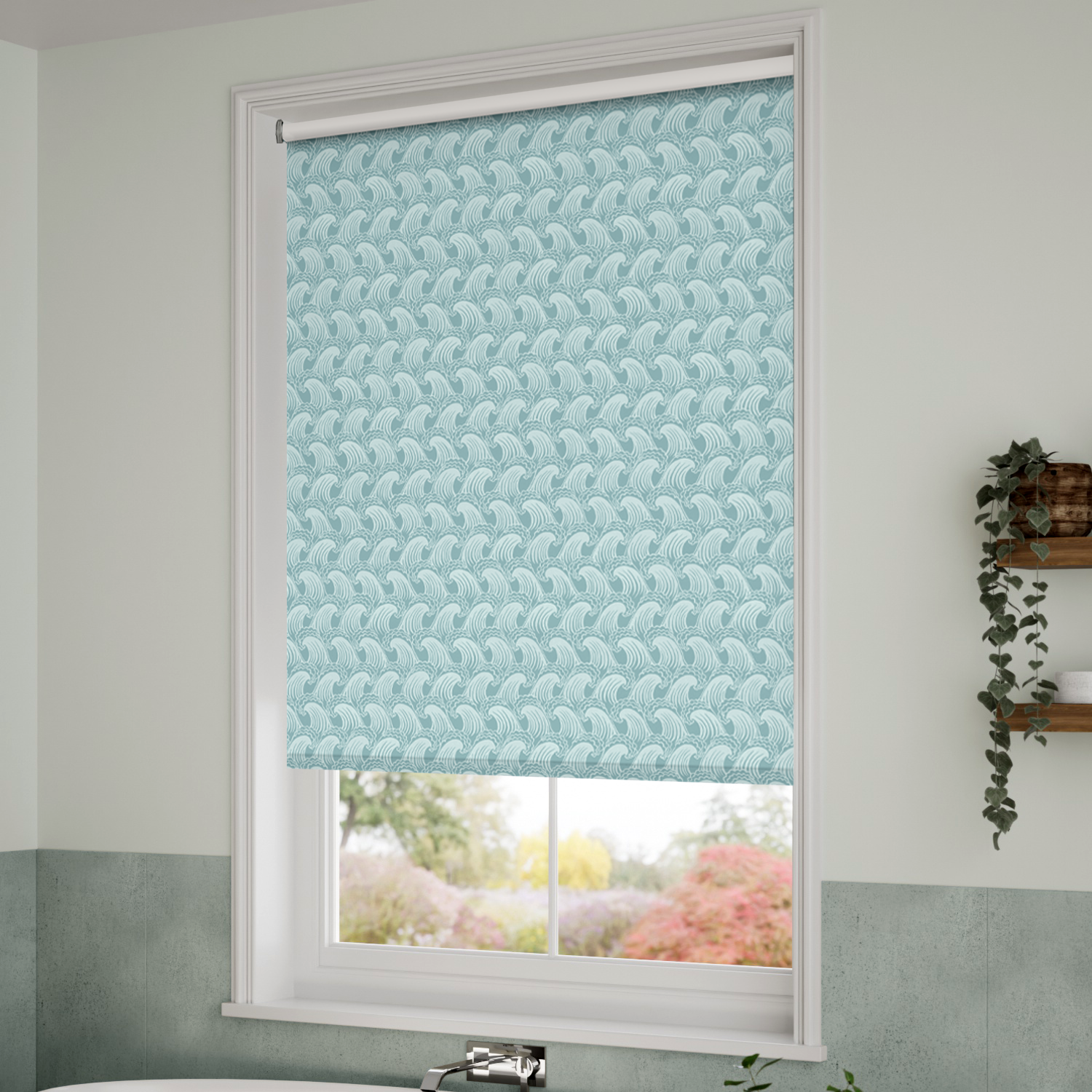 Splash Blackout Ride The Wave Aqua Roller Blind