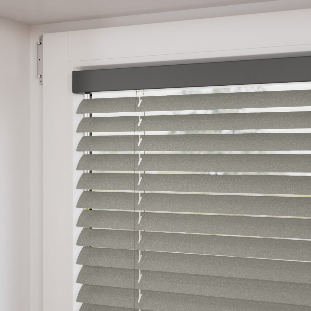 Stick On Atelier Pearl Graphite Venetian Blind - 25mm Slat