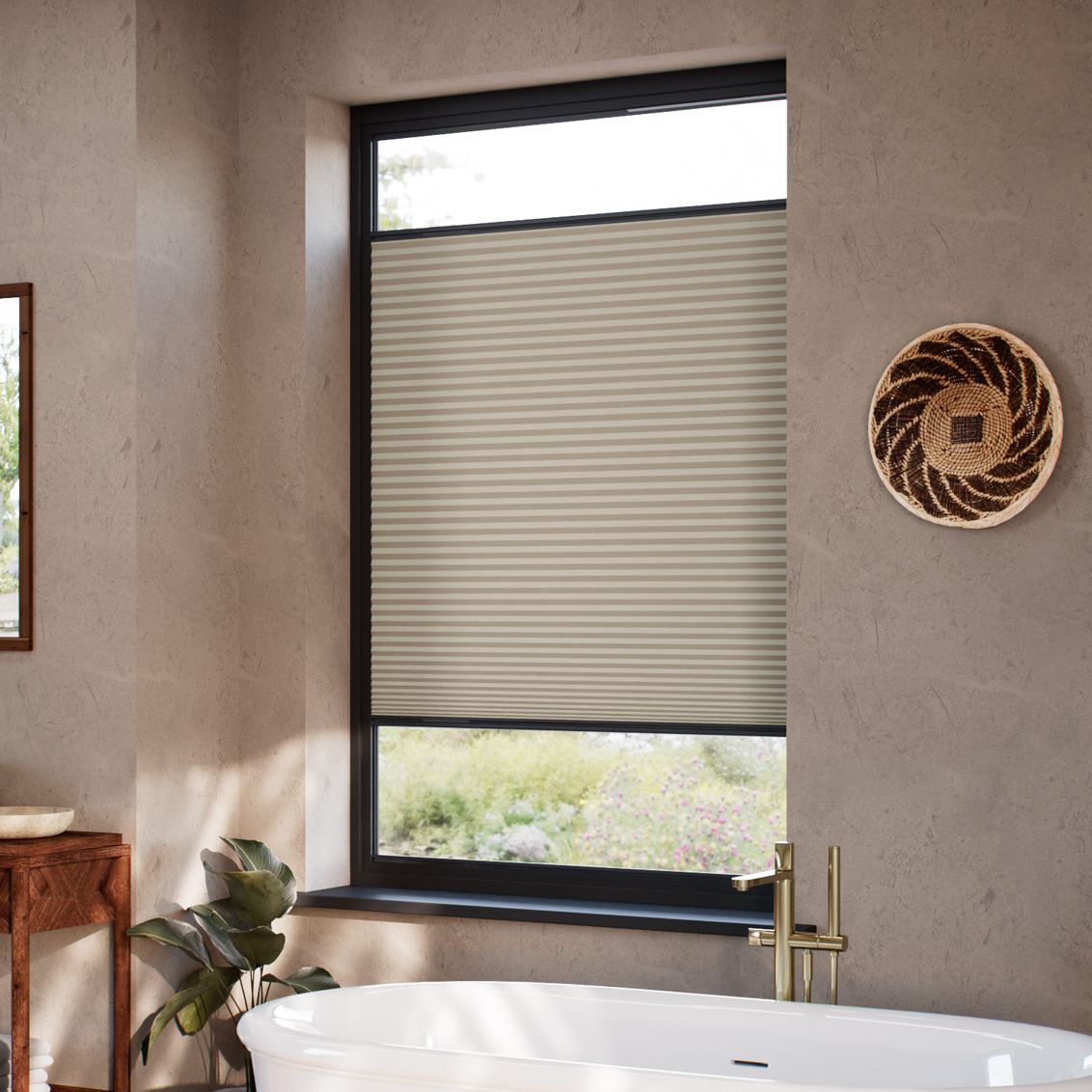 Stick On DuoShade Basket Weave Thermal Blind