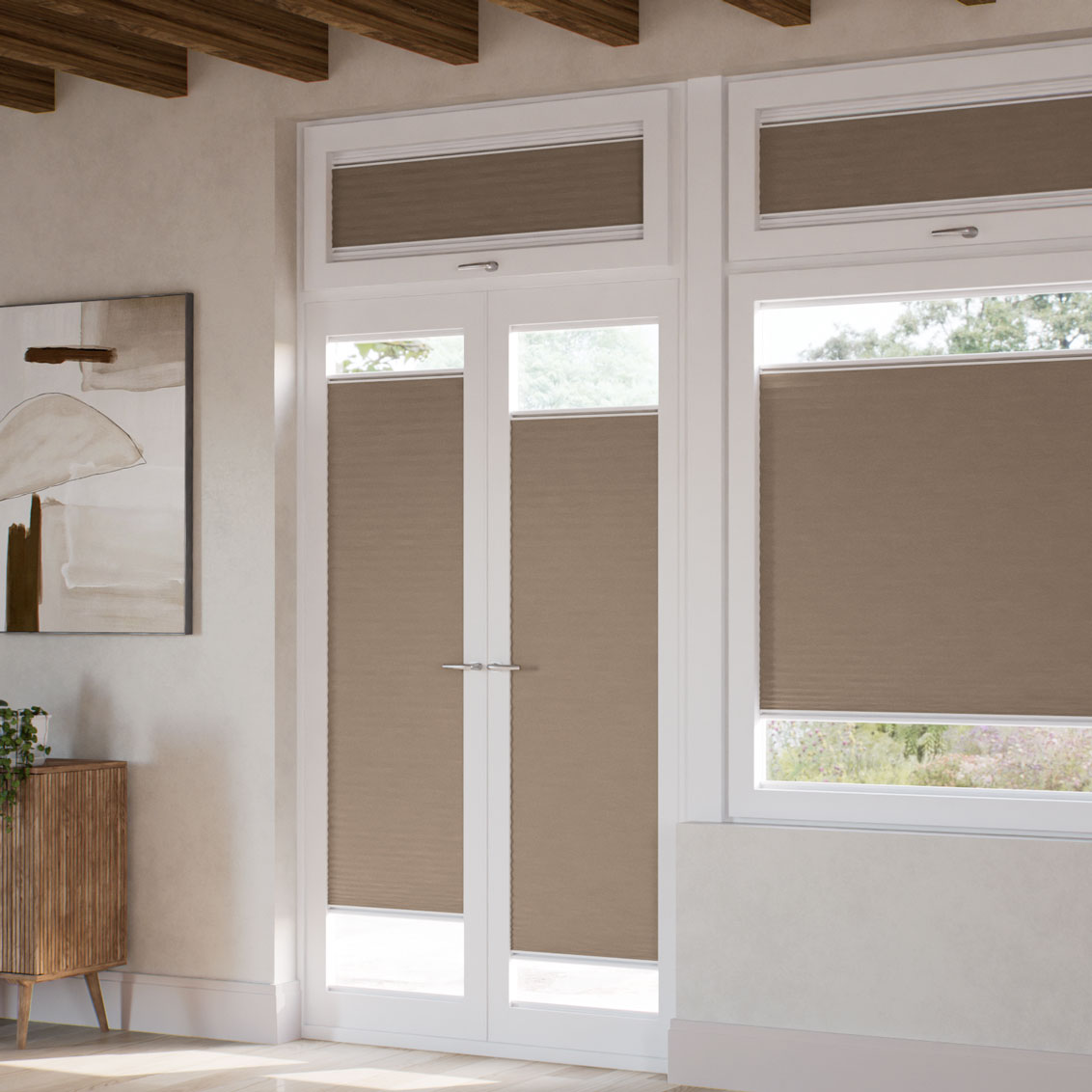 Stick On DuoShade Chocolate Thermal Blind
