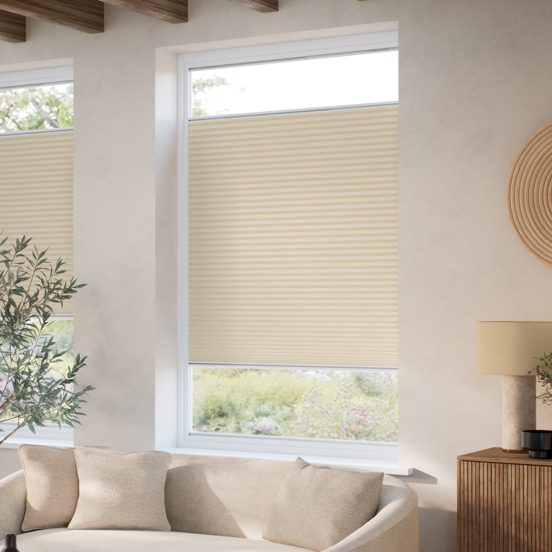 Stick On DuoShade Cornsilk Thermal Blind