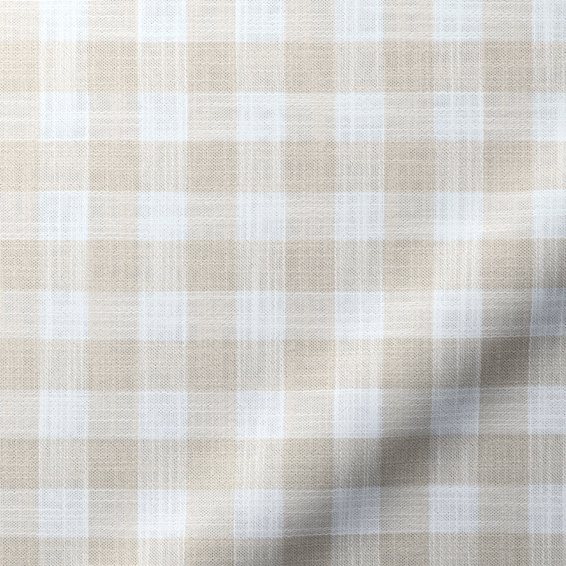 Stonebridge Gingham Beige Curtains