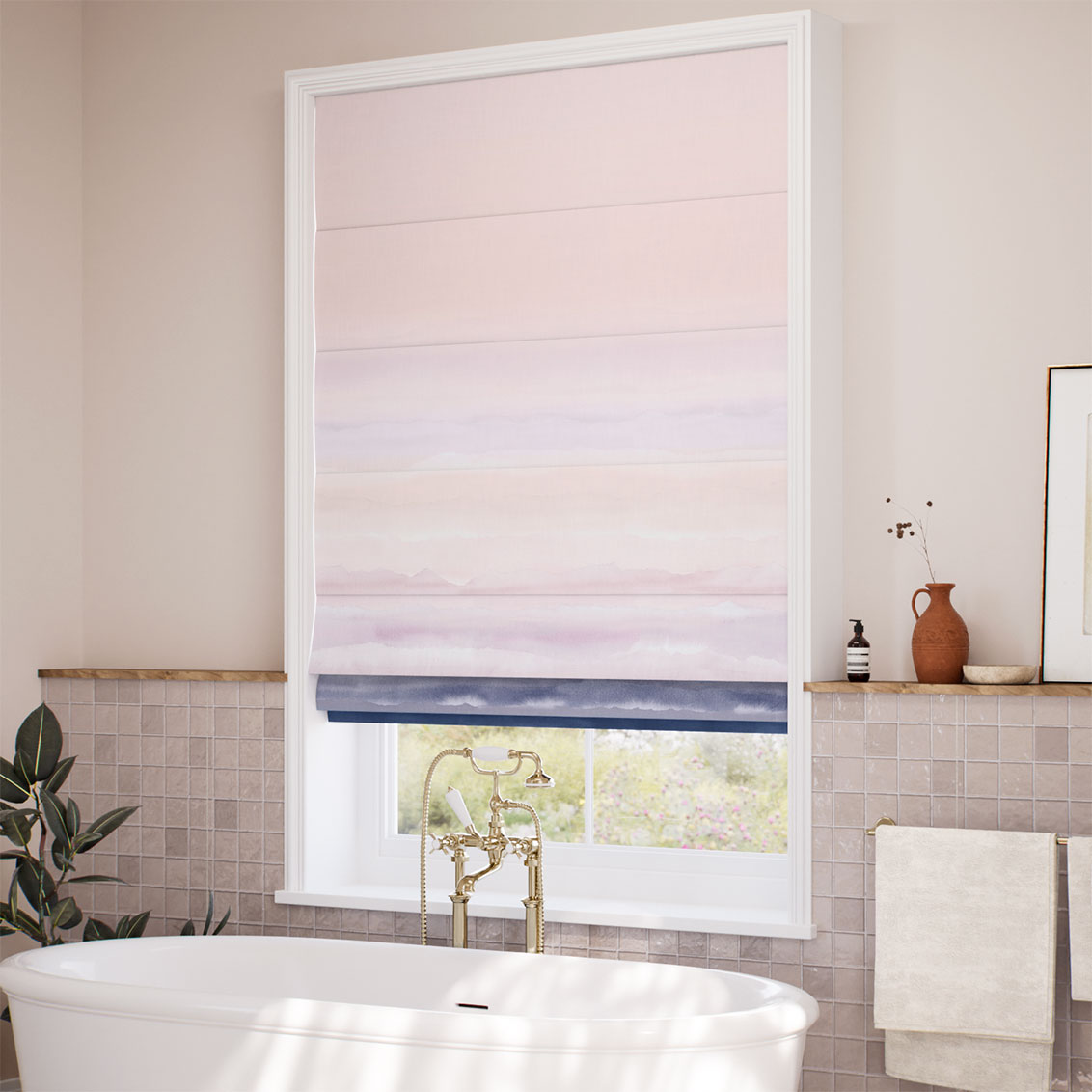 Strata Stripe Dusk Roman Blind
