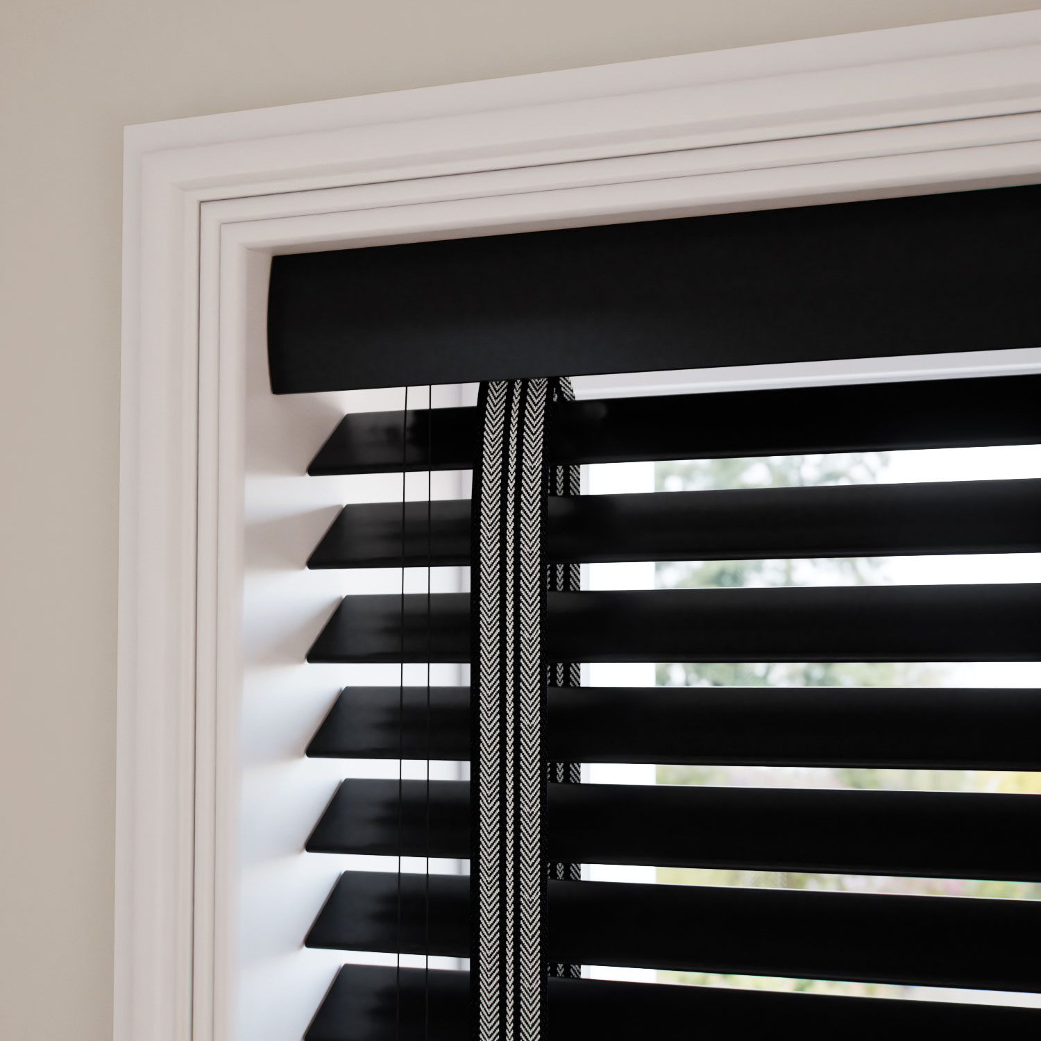 Dark Storm & Tapestry Mono Wooden Blind - 50mm Slat