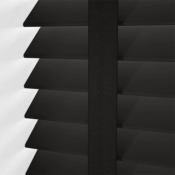 Raven & Pure Black Wooden Blind - 50mm Slat