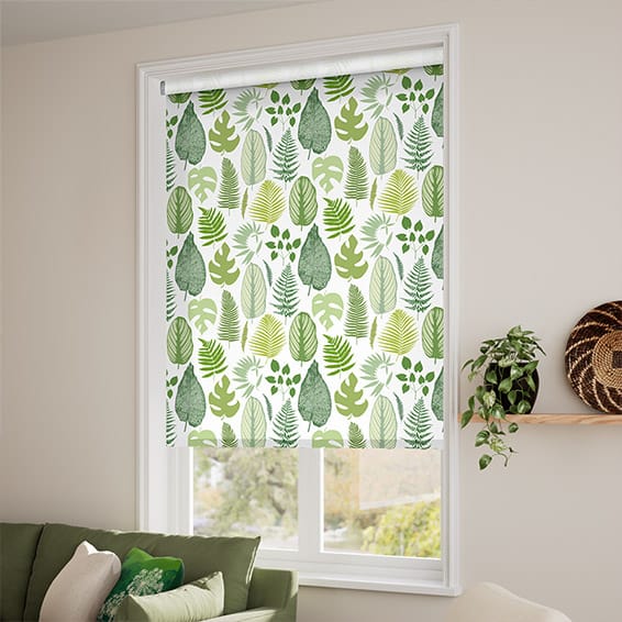 Tropical Leaves Moss Roller Blind