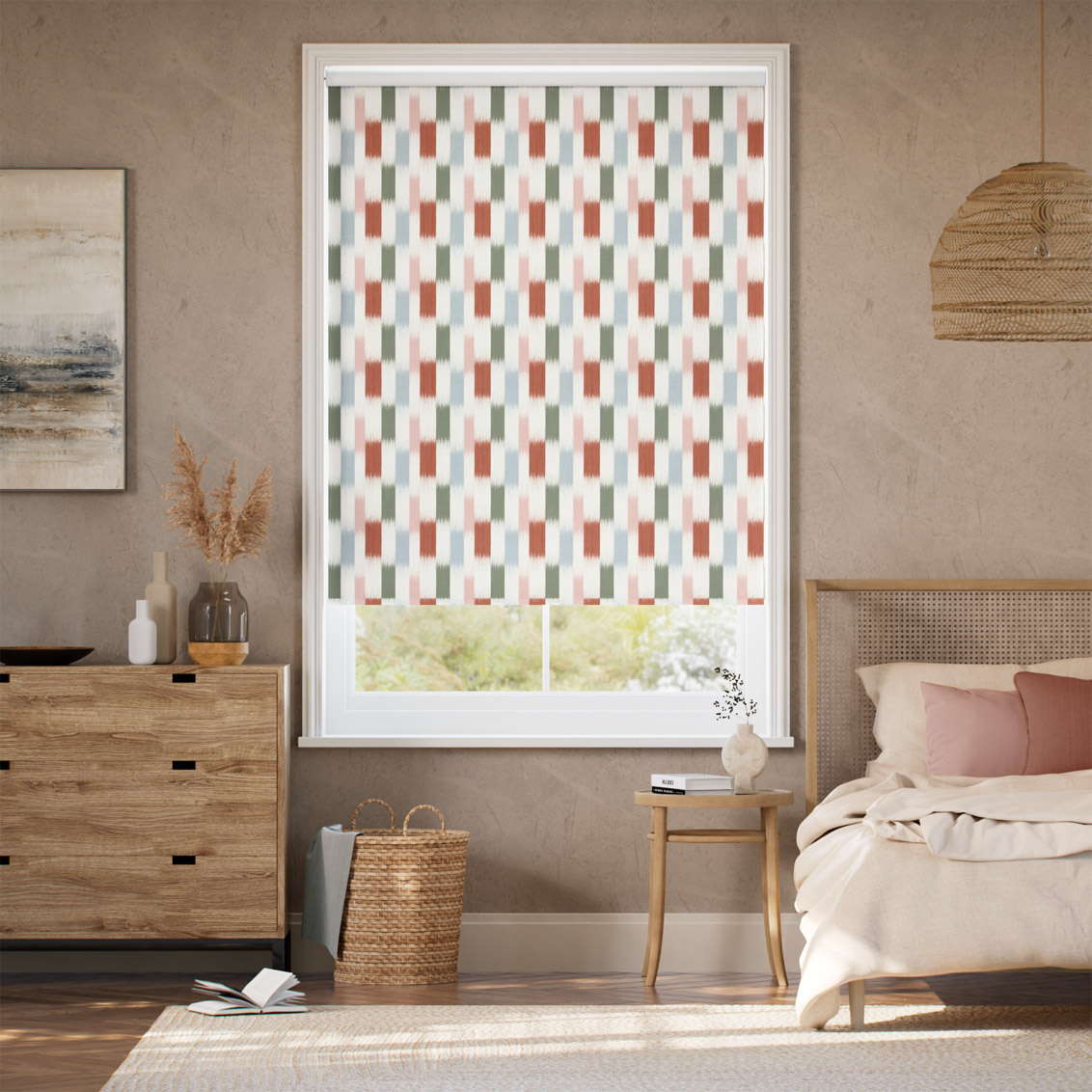 Utto Brick Rose Forest Roller Blind