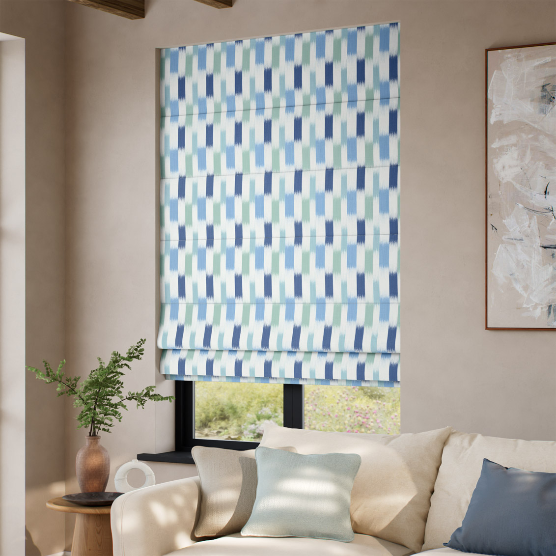 Utto Pacific Teal Roman Blind