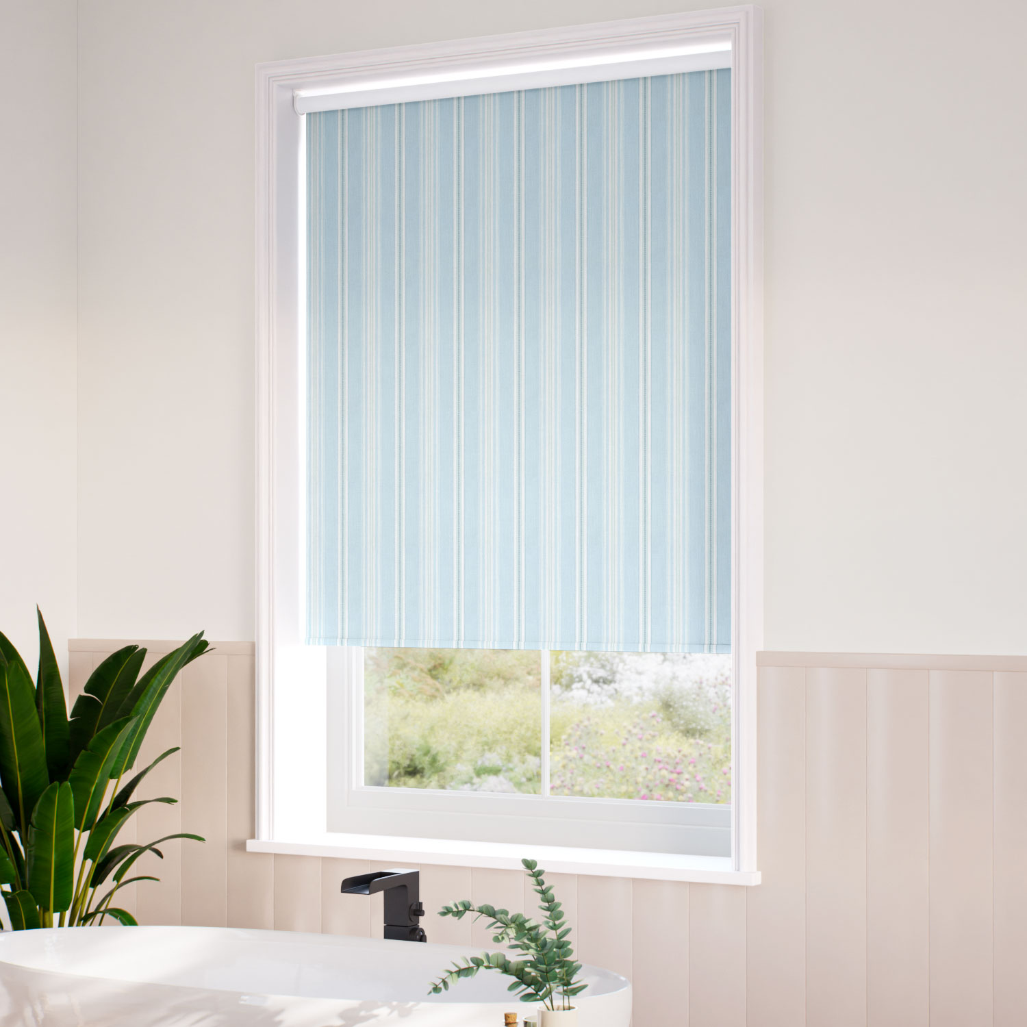 Valley Stripe Morning Rain Roller Blind