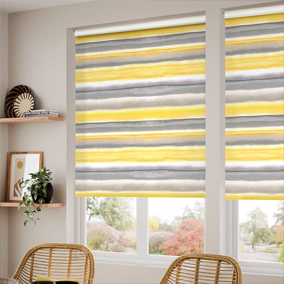 Watercolour Stripe Ochre Roller Blind