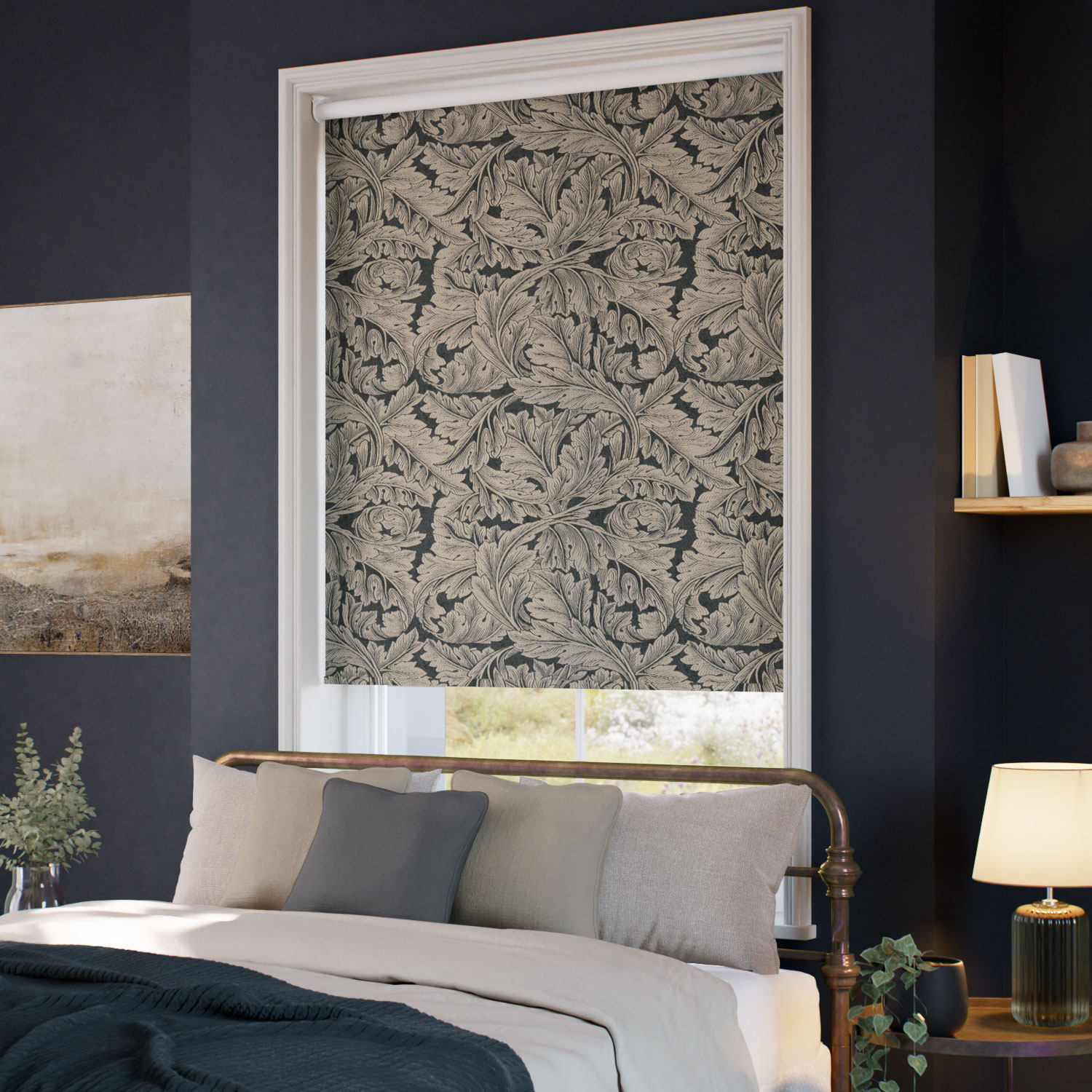 Twist2Go William Morris Acanthus Jacquard Antique Bronze Roller Blind