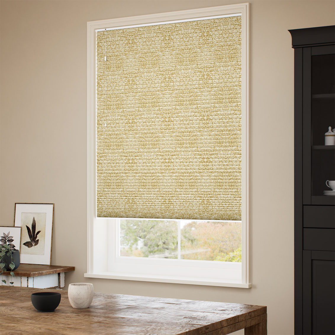William Morris DuoShade Blackthorn Saffron Thermal Blind