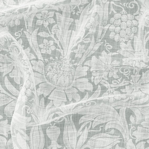William Morris Sunflower Voile Silver Grey Roller Blind