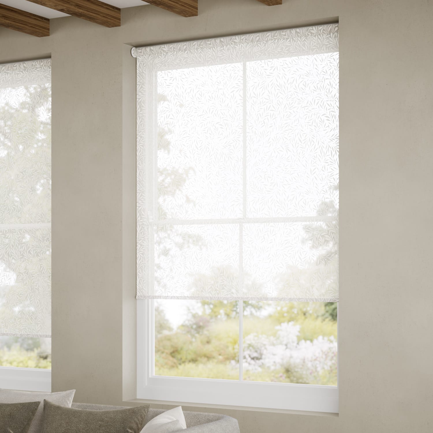 William Morris Willow Voile Pebble Roller Blind