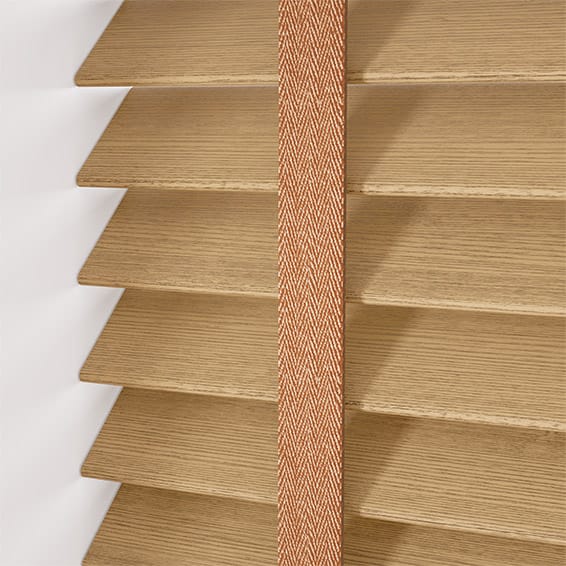 Warm Maple & Pecan Faux Wooden Blind - 50mm Slat